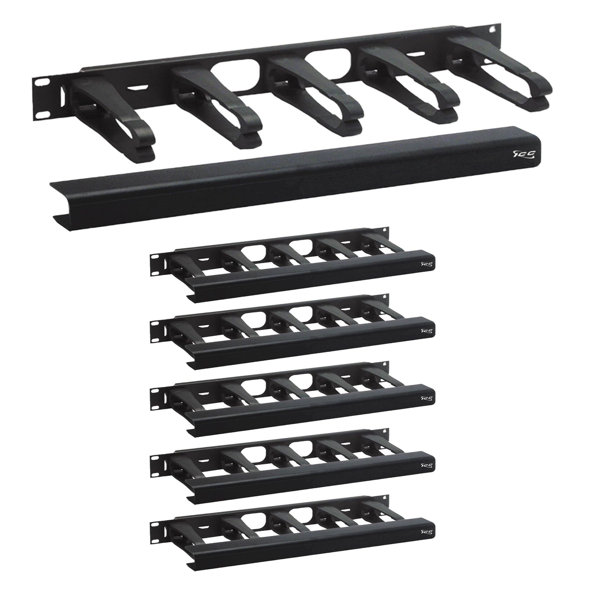 ICC 1U Finger Duct Cable Manager Panel with Cover, Plastic with Metal ...