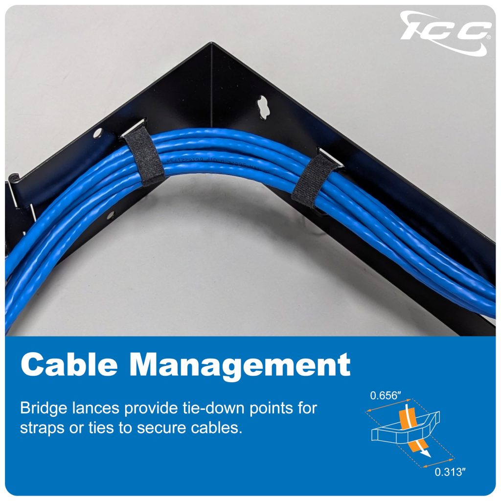 ICC Wall Mount Hinged Bracket, 2 RMS, 6″ Depth, 20 lbs Capacity, 19 ...