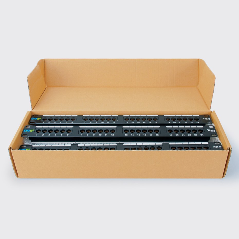 CAT5e Patch Panel with 24 Ports and 1 RMS in 6-Pack - ICC
