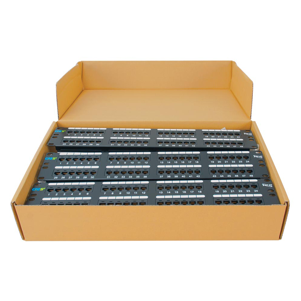 CAT5e Patch Panel with 48 Ports and 2 RMS in 6-Pack - ICC