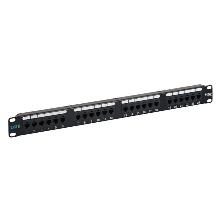 CAT6 Patch Panel with 24 Ports and 1 RMS in 6-Pack - ICC