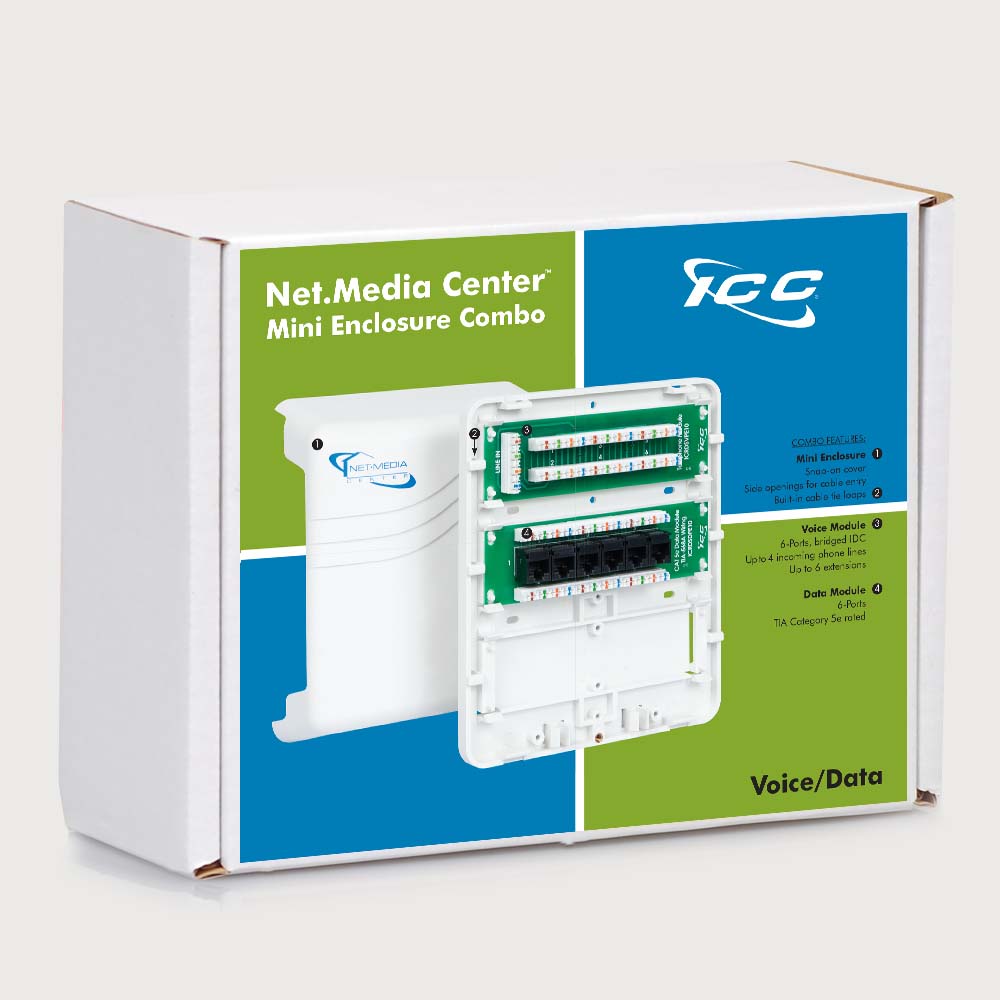 Mini Wiring Enclosure Voice and Data Combo with Cover (Model W) - ICC