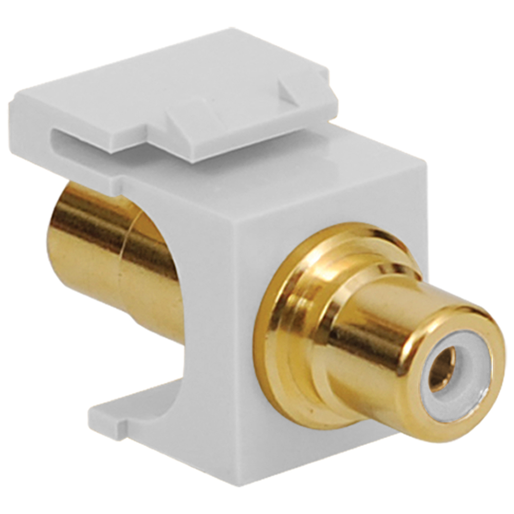 RCA to RCA Modular Jack with White Insert and Gold Plated Connector in ...
