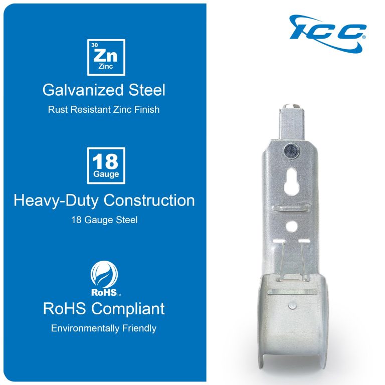 ICC Beam Clamp J Hook 2” with Retainer Clip - Galvanized Steel Cable ...