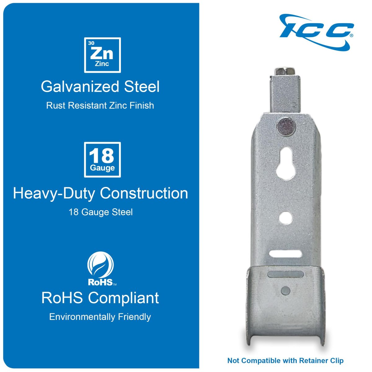 ICC Beam Clamp J Hook 1 5/16” Without Retainer Clip - Galvanized Steel ...