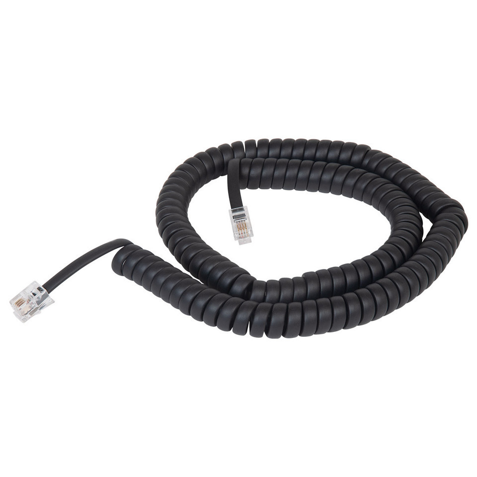 Cablesys Brand Coiled Telephone Handset Cord with RJ22 4P4C Plugs for ...